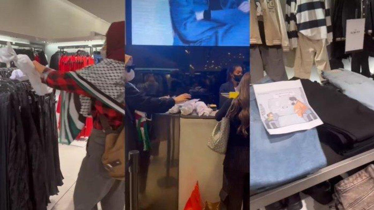 Sekelompok Wanita dengan Atribut Palestina Protes di Gerai Zara PIM ...