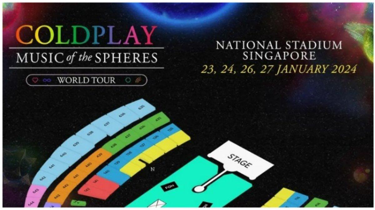 Seat Plan Konser Coldplay Singapura, Berlangsung 4 Hari di National ...